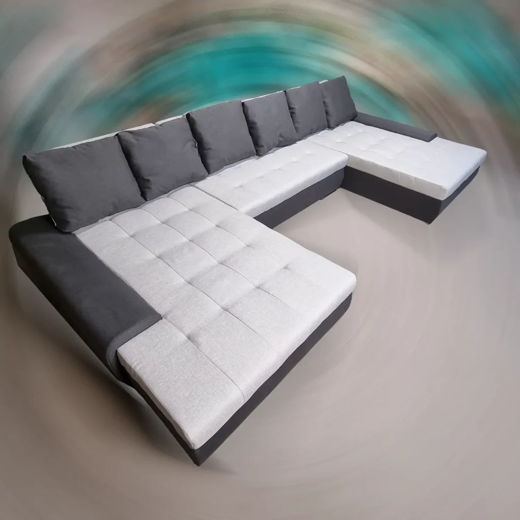 Wixy U Form Silver ágyazható ülőgarnitúra mágikus 184x345cm méretben ...